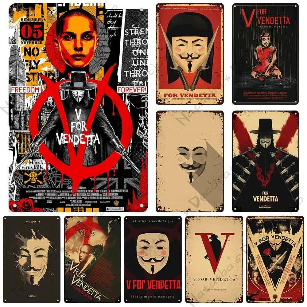 Retro Metal Movie Poster Sign Classic Vendetta Design For Cafe, Home ...