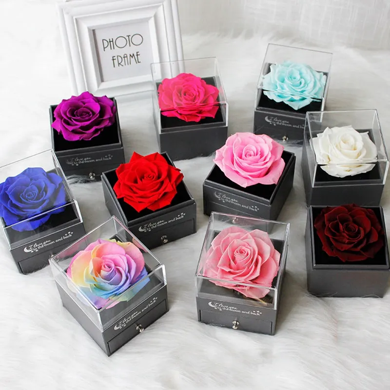 Eternal Rose Gift Box: Premium Flower Jewelry Box for Necklace & Ring ...