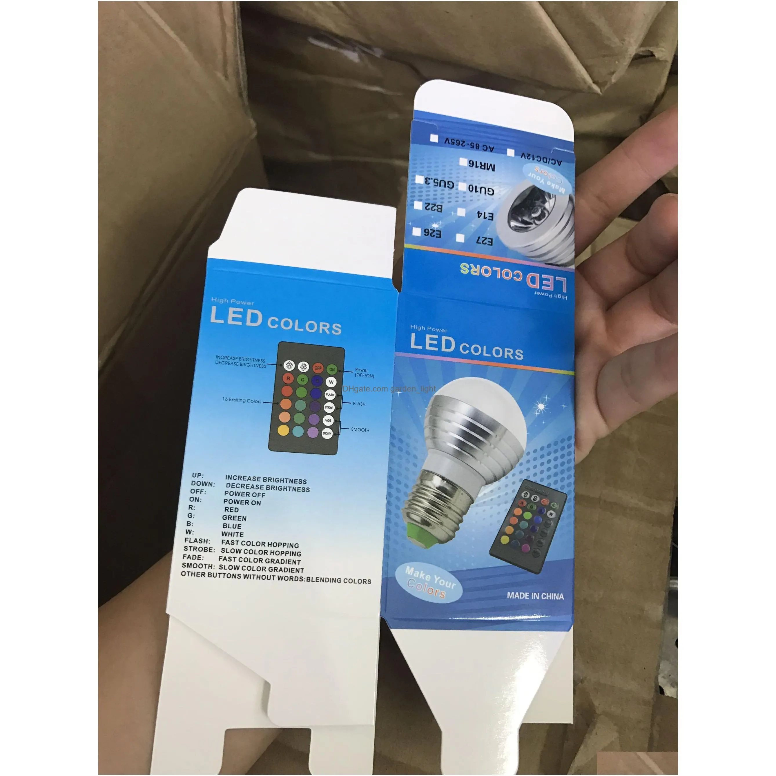 DHgate.com:E27 E14 LED Bulbs, 16 Color Changing RGBW Spotlight with IR ...