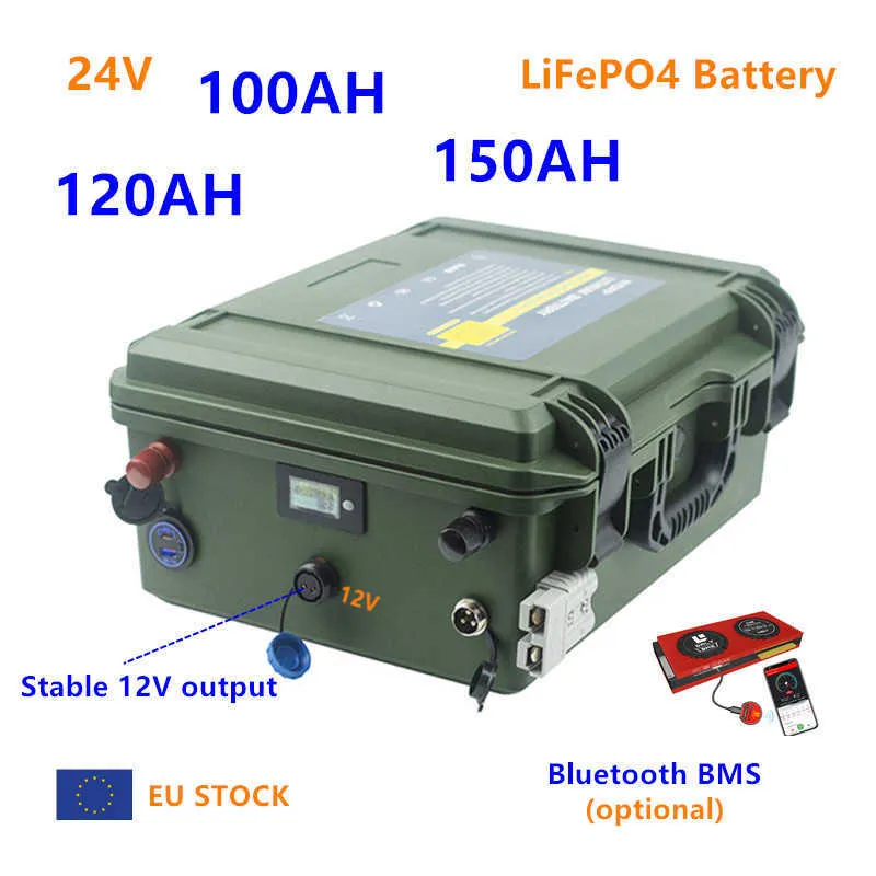 Waterproof 24V Lithium Iron Phosphate Battery Pack: 100Ah/120Ah/150Ah ...