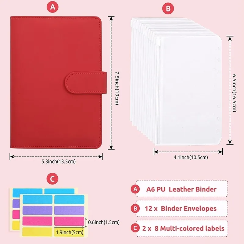 Budget Binder Set With Cash Envelopes, Includes A6 Binder For Saving ...