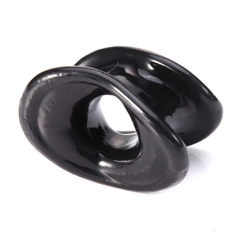 Sex Toy Massagermale Scrotum Testicle Squeeze Ring Cage Soft Stretch