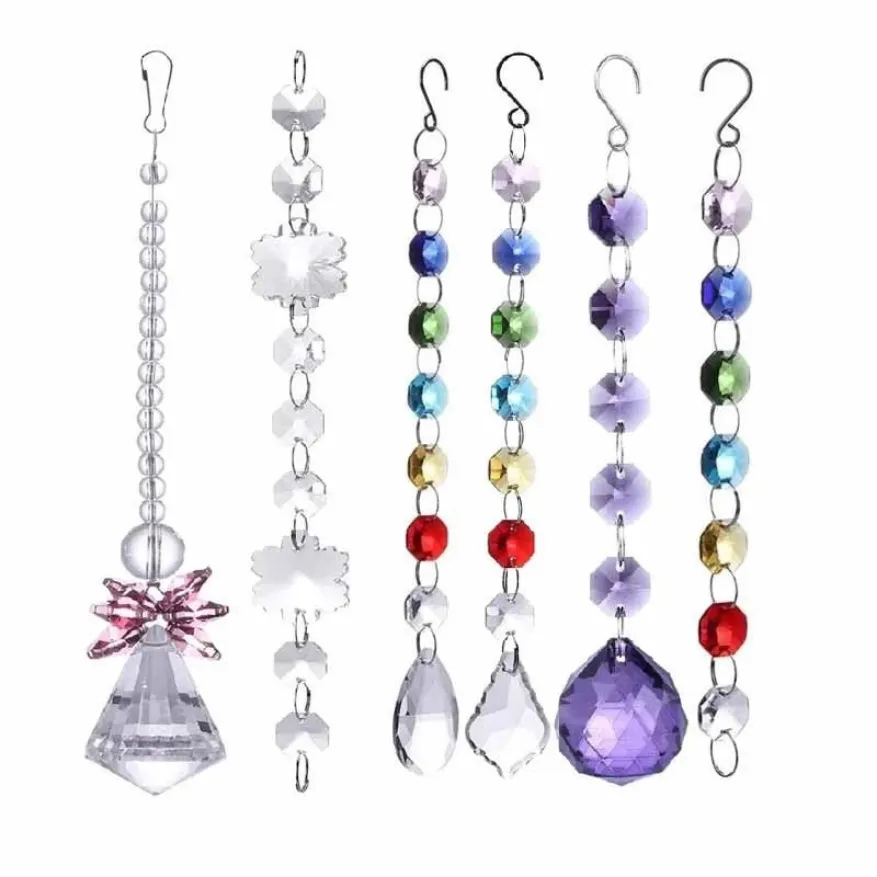 DIY Crystal Chandelier Crystals Ball Prism Pendant Rainbow Maker ...