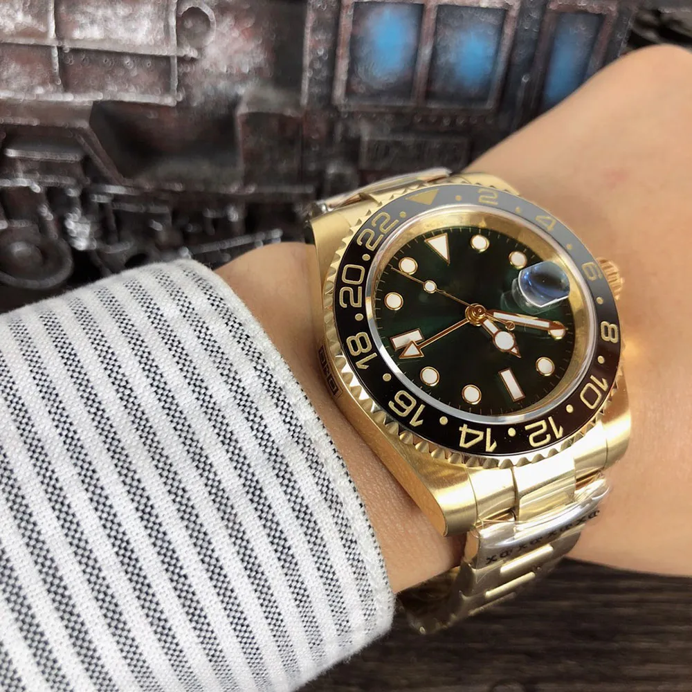 Business Mens Mechanical Watches 40mm Coke Ring Watch Ceramic Case ...