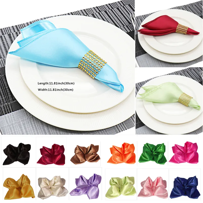 DHgate.com:Table Napkin 50PCS Satin Napkins Soft Dinner Napkins Square ...