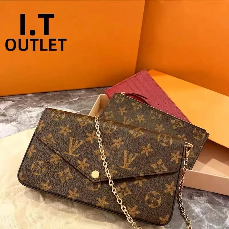 Classic Luxury Designer Pochette Felicie Bag Genuine Leather Handbag ...