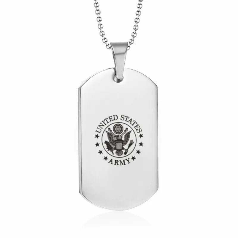 Military Necklace: Marine Corps Charm Stainless Steel Pendant US Navy ...