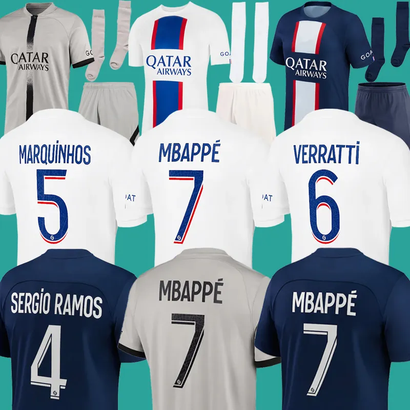MBAPPE HAKIMI PLAYER #30 Soccer Jersey SERGIO RAMOS 22 23 Maillots De ...
