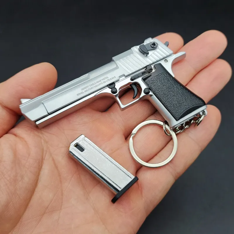 Gun Pendant Miniature Model Guns: Metal Pistol Keychain Realistic ...