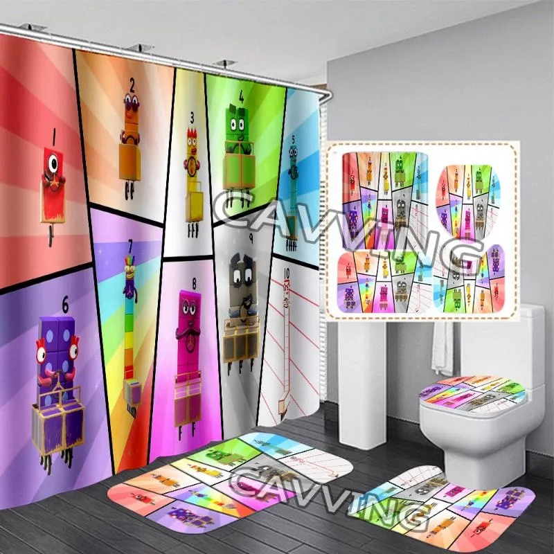 Shower Curtains Numberblocks 3D Print Waterproof Bathroom Curtain Anti ...