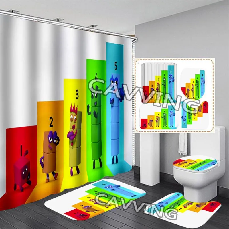 Shower Curtains Numberblocks 3D Print Waterproof Bathroom Curtain Anti ...
