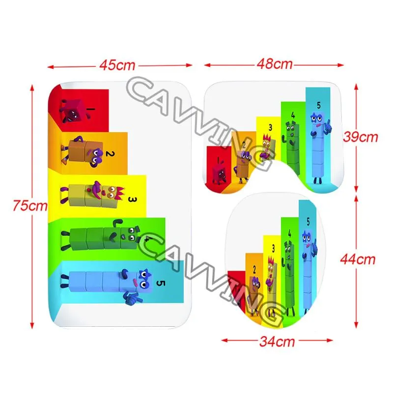 Shower Curtains Numberblocks 3D Print Waterproof Bathroom Curtain Anti ...