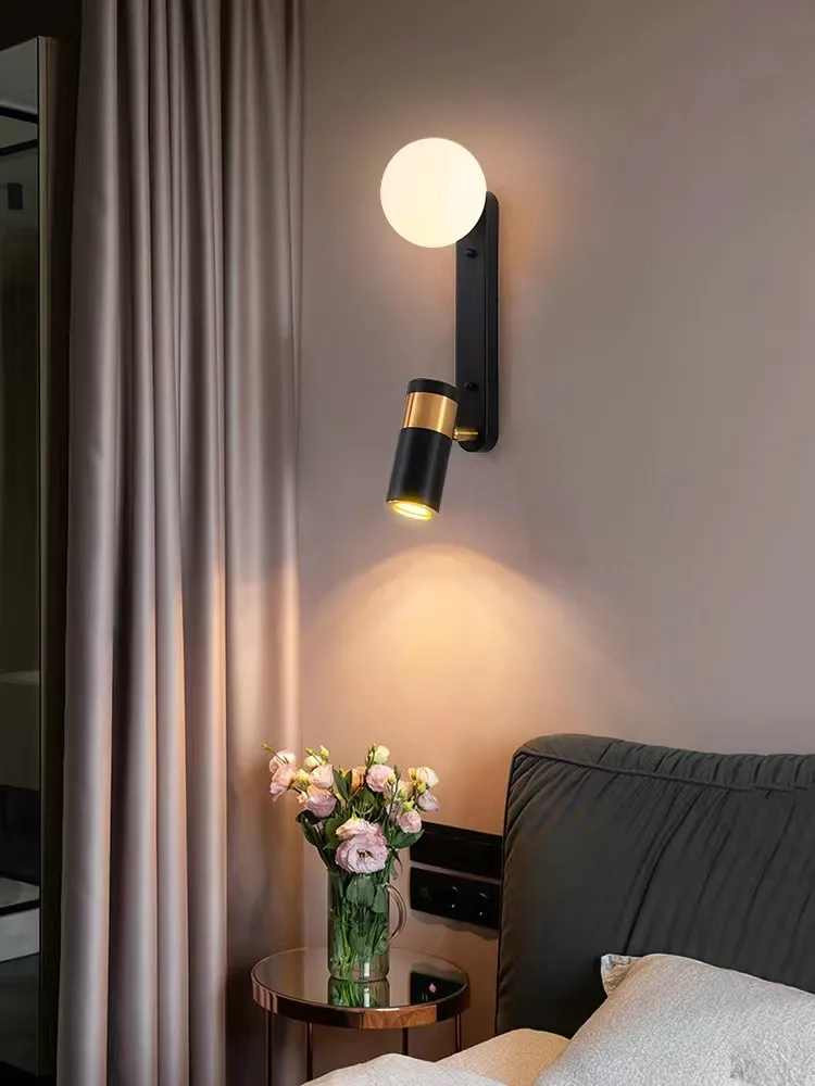 Contemporary LED Modern Bedside Wall Lights In Black And Gold For ...
