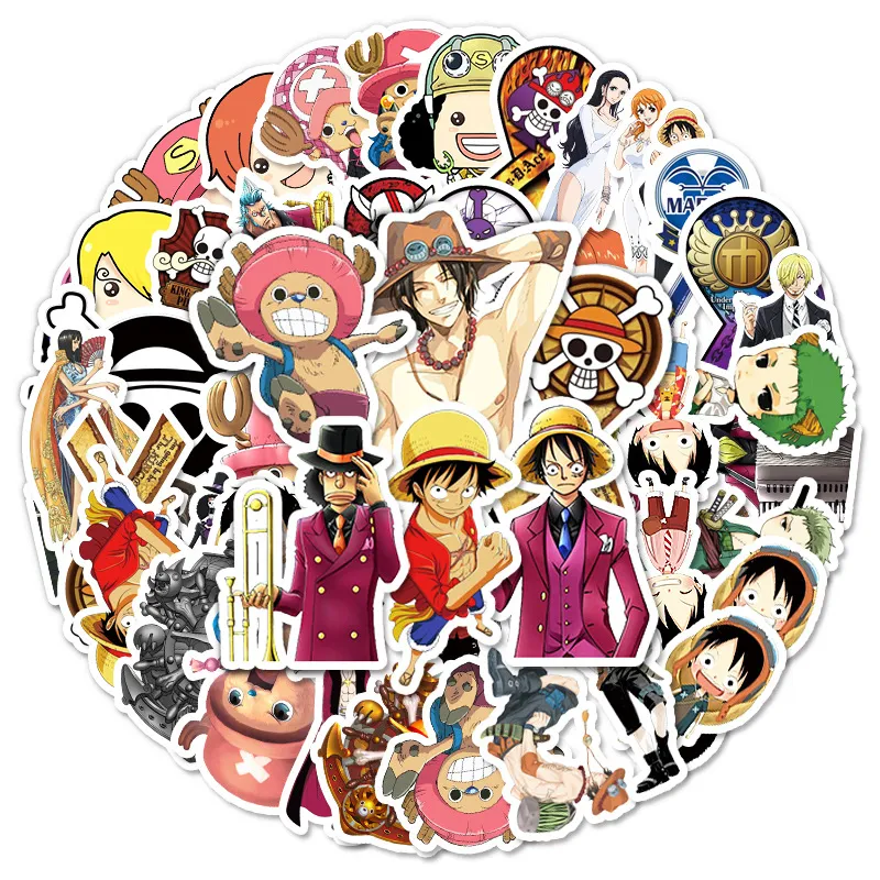 One Piece Stickers for Water Bottles PVC Vinyl Cartoon Luffy Sticker ...