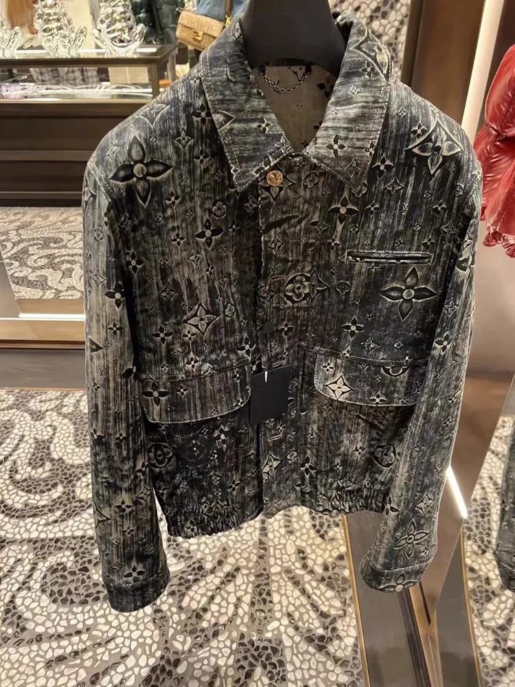 Luxury Brand Mens Single Breasted Printed Jacket High Quality Autumn ...