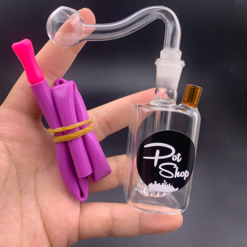 DHgate.com:10mm Wholesale Mini Square Glass Water Bong with Silicone ...