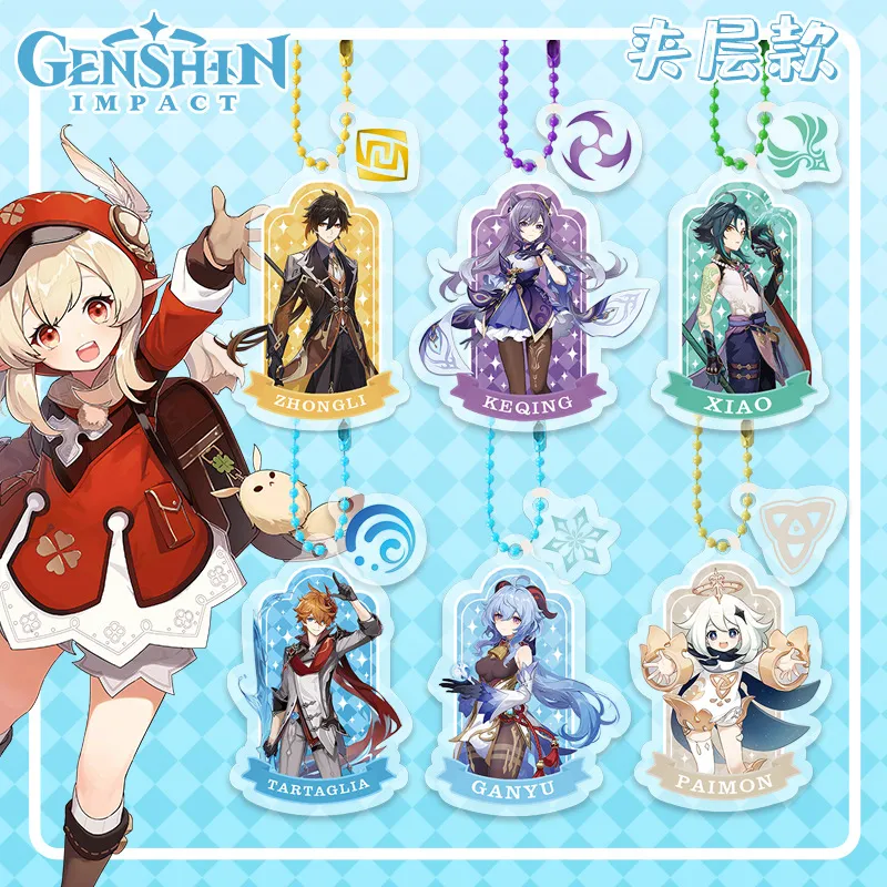 Anime Keychain Genshin تأثير Nilou Cyno Yelan Acrylic Interlayer Key ...