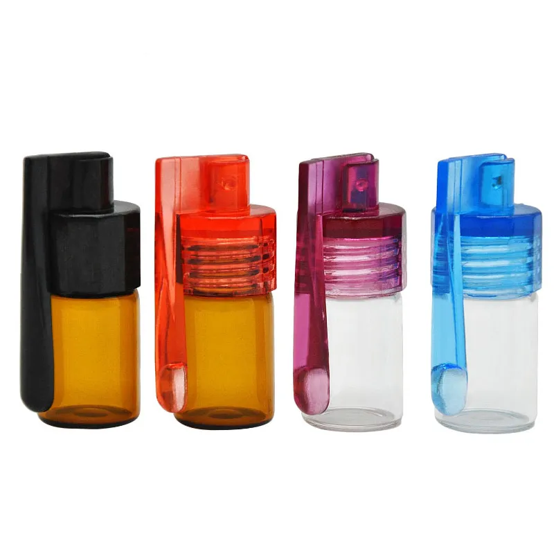 Acrylic Smoking Snuff Bottle Case Containers Snorter Kit With Spoon Lid ...