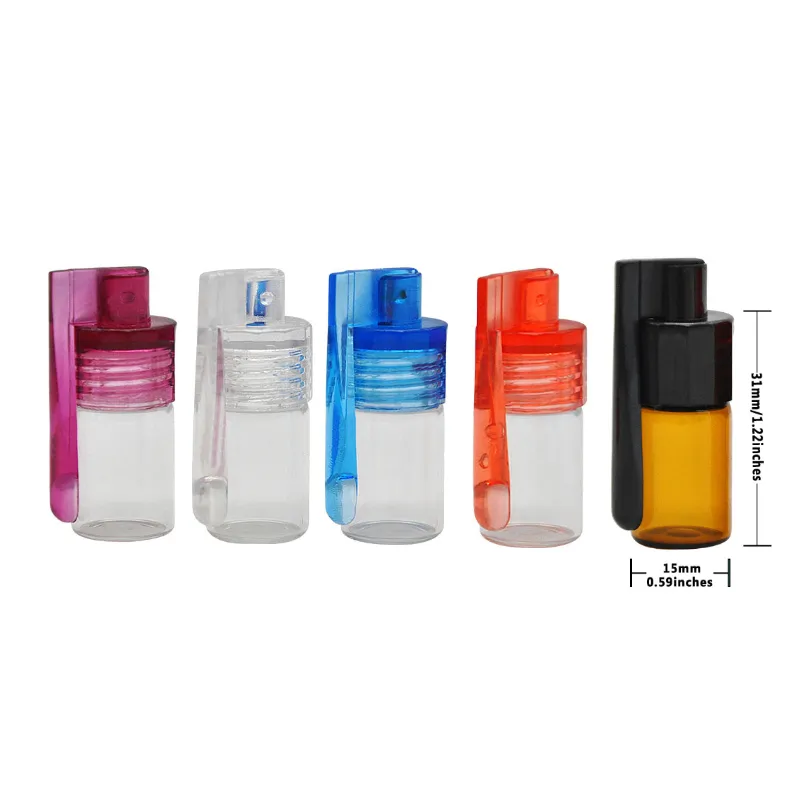 Acrylic Smoking Snuff Bottle Case Containers Snorter Kit With Spoon Lid ...