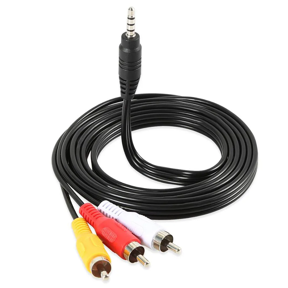 5 Jack AV Cable RCA Male Plug Connector Audio Video Cable 1.2M, 3 RCA ...