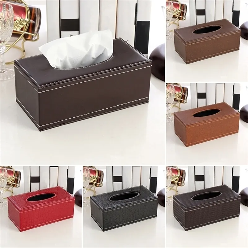 Tissue Box Napkin Holder Rectangular PU Leather Paper Tissue Box for ...