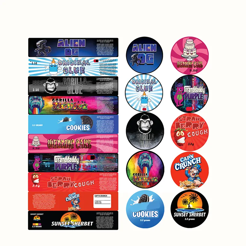 Custom 3.5g Jar Stickers - Cali Strain Labels, Glass & Plastic ...