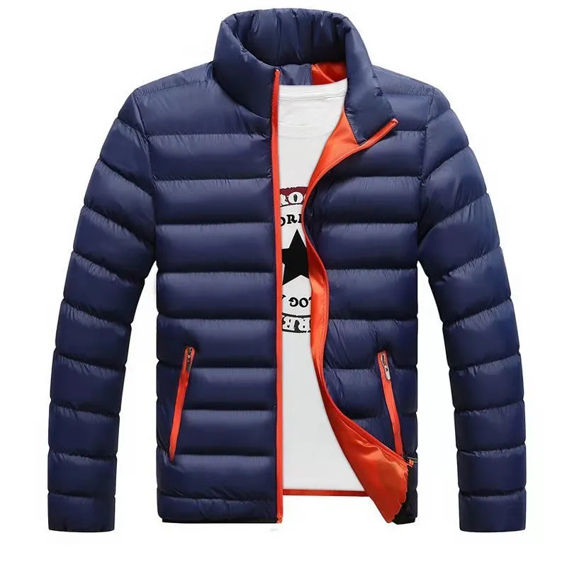 Men's Down Parka Winter Jacket Fashion Solid Color Windproof Riding ...