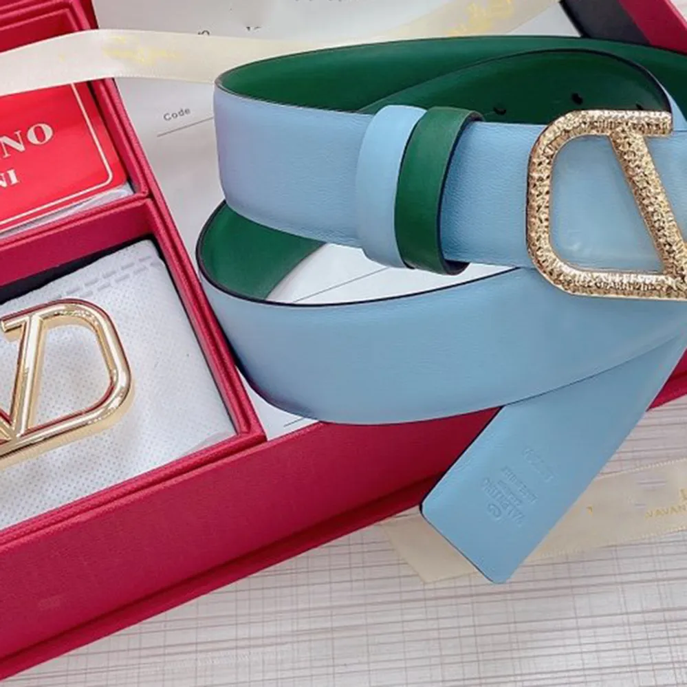 Valen Luxury Brand Women's Belt 30mm Diamond V Shaped Steel No Buckle ...