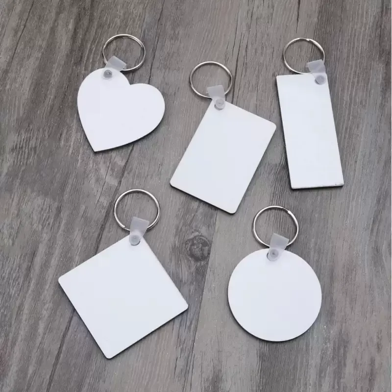 Double Printed Wooden Hard Board Sublimation Key Rings DIY Sublimation ...