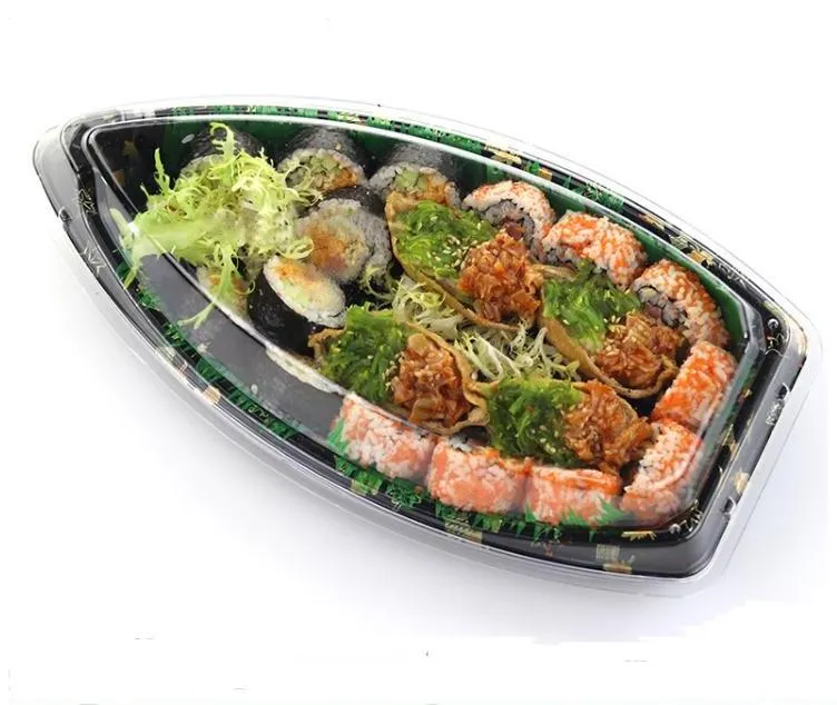 Japanese Boat Style Clear Plastic Sushi Take Away Box Food Packing Box ...