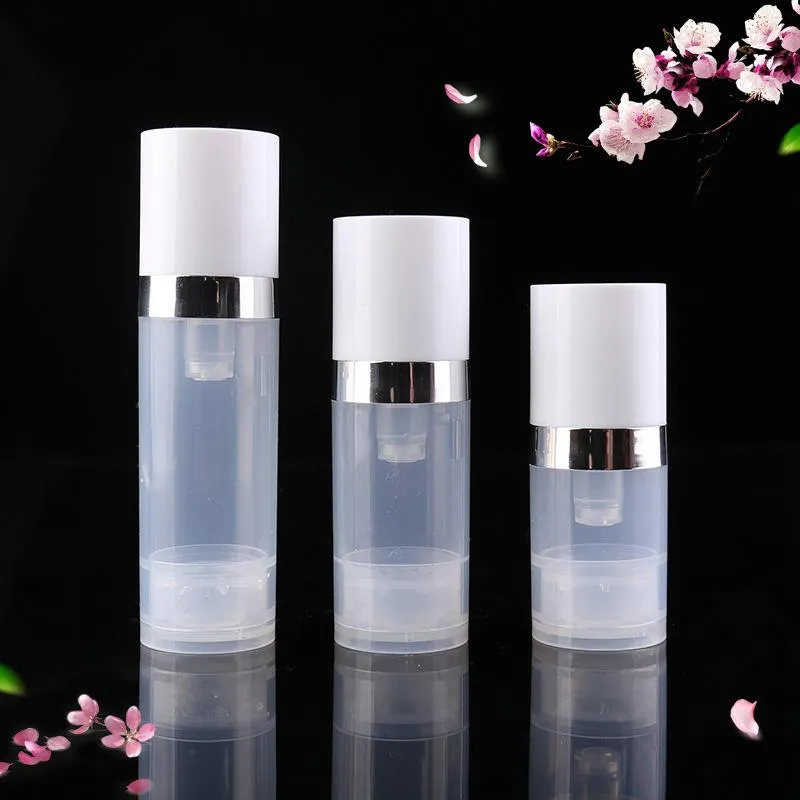 Wholesale Clear Airless Vacuum Pump Lotion Bottles With Silver Line 5ml ...