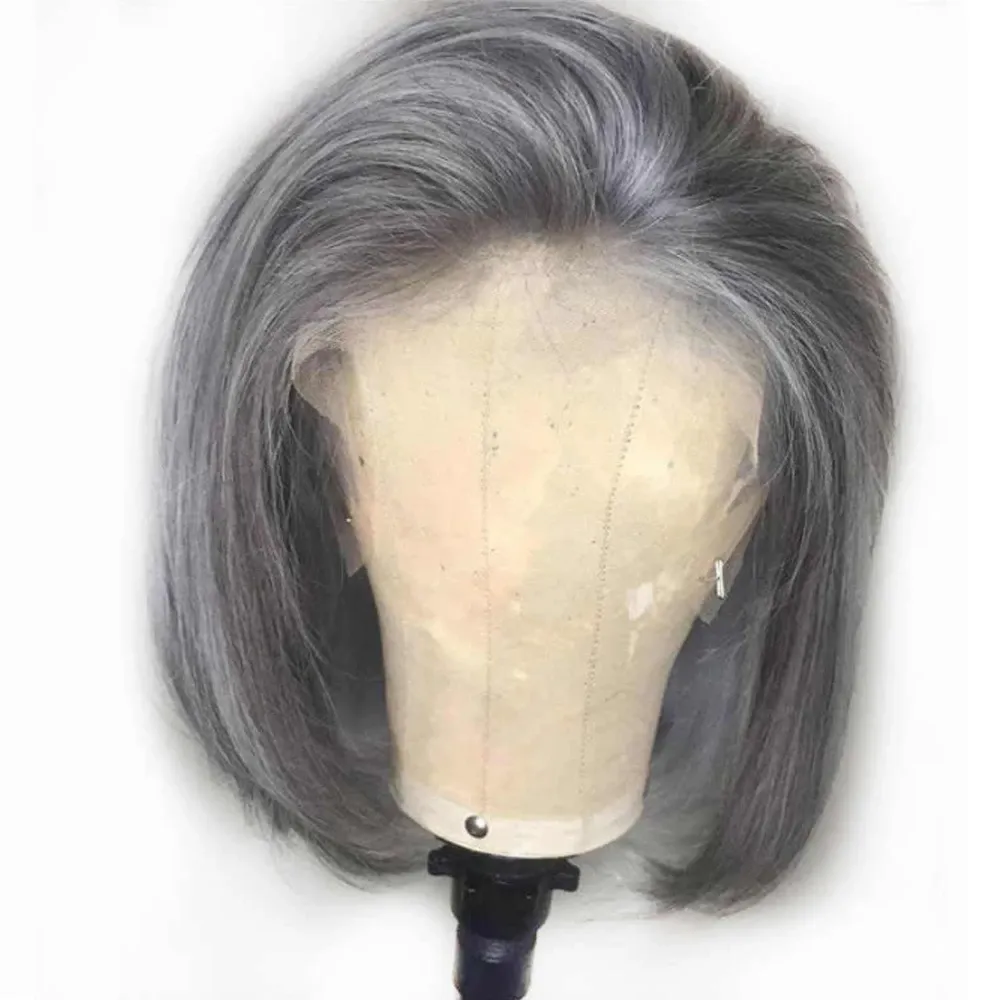 Grey Human Hair Lace Front Wigs: HD Transparent 613... From ...