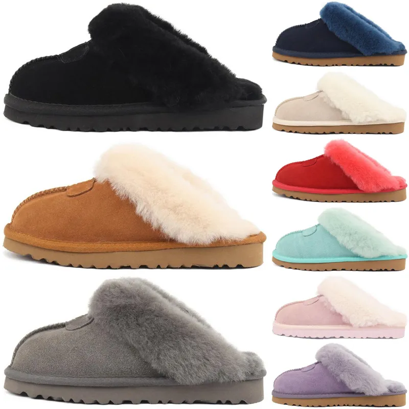 Designer Slide Sandals Womens Plush Faux Fur Slippers, Soft & Fuzzy ...