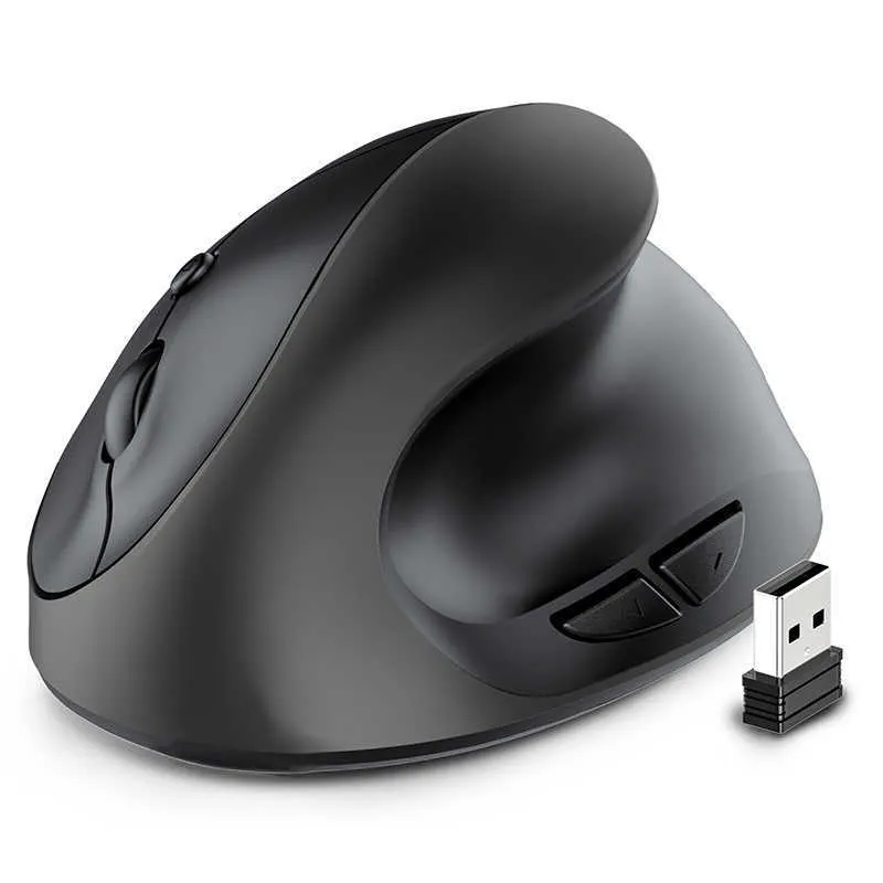 Ergonomic Vertical Wireless Mouse - Rechargeable USB Mouse, 6 Buttons ...
