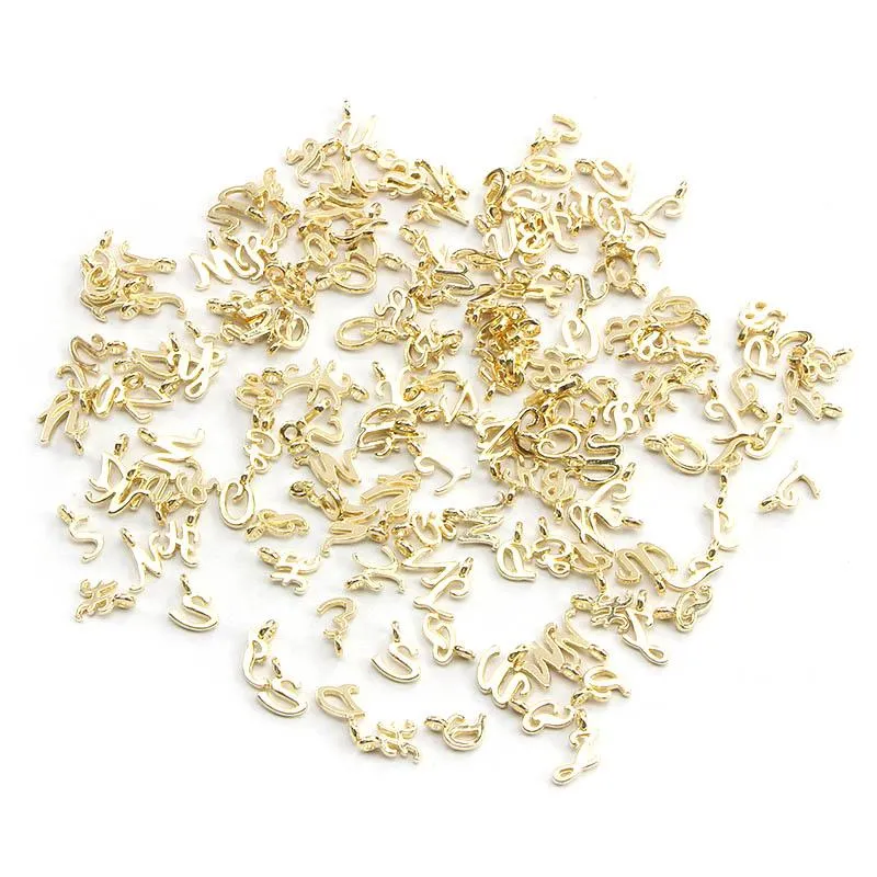 Letters Charms Gold Pendants Traditional Letter Theme for DIY Necklace ...