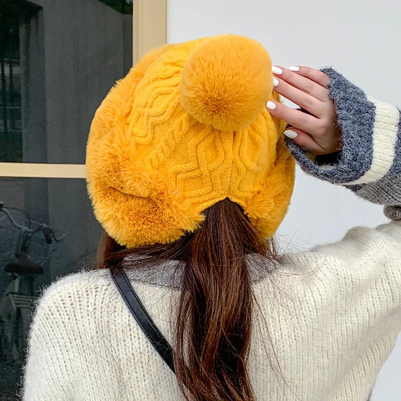 Winter Warmth: Plush Pompom Beanie Skull Caps for Women & Girls ...
