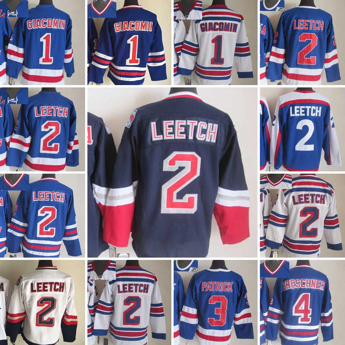 1926 1999 Película Retro CCM Hockey Jersey Bordado 1 Eddie Giacomin ...