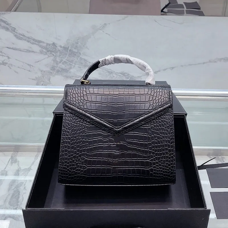 Designer Envelope Crossbody Tofu Bag With Alligator Design, Double ...