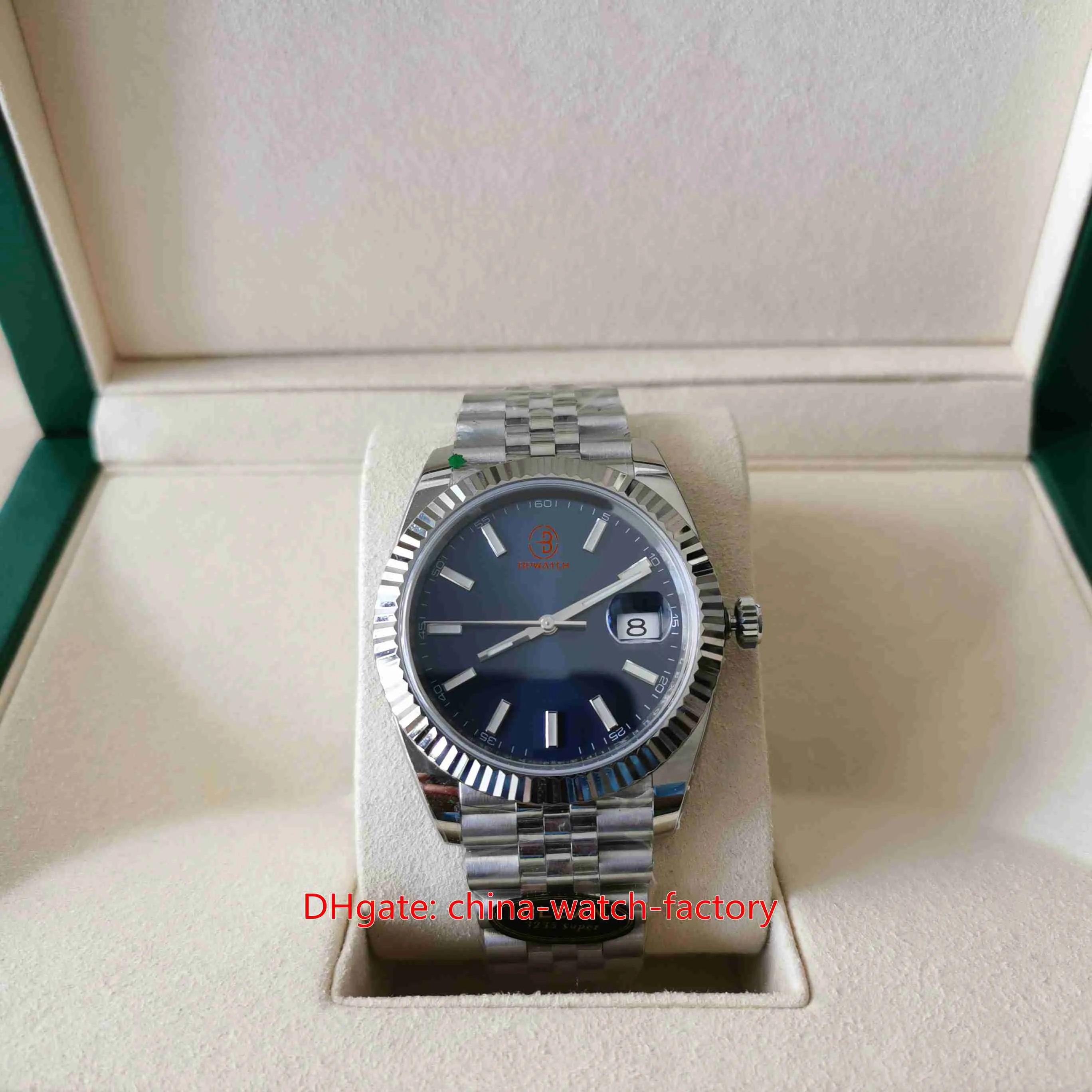 Men's Stainless Steel Automatic Watch 41mm Blue Dial Sapphire Glass ...