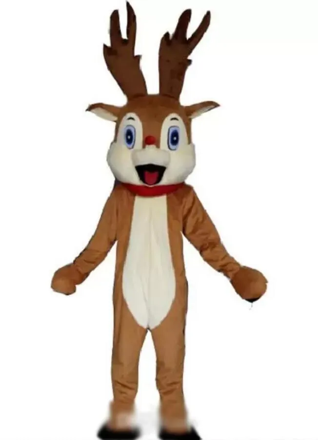 Premium Reindeer Mascot Costume - Hot Red Nose, Adult Size, Factory ...