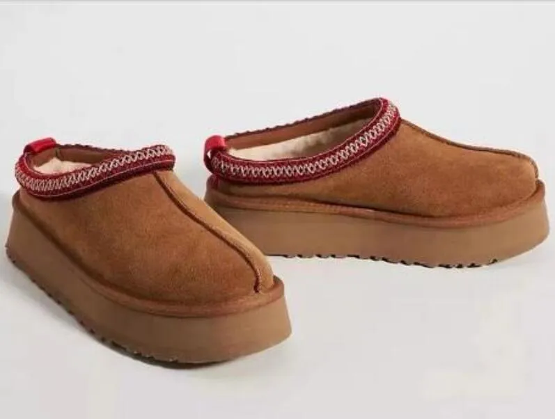 Women's Men's Thick Platform Boots Winter Woman Chestnut Fur Fluffy ...