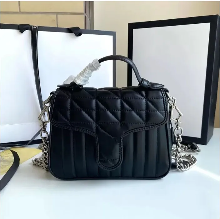 Luxury Designer Black Mini Shoulder Bag With Chain Strap And Flap ...