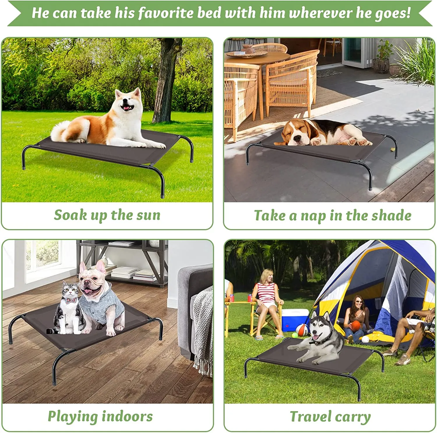 Portable Coog Elevated Amazon Elevated Dog Bed With Washable ...