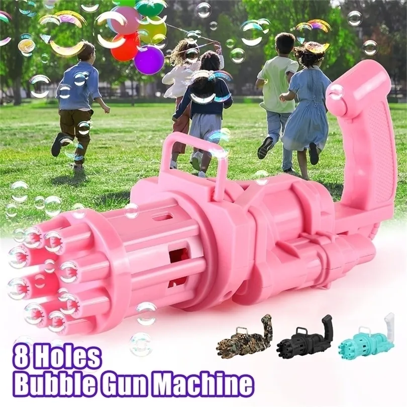 Electric Gatling Bubble Gun Toy for Kids - 8 Hole Bubble Machine for ...