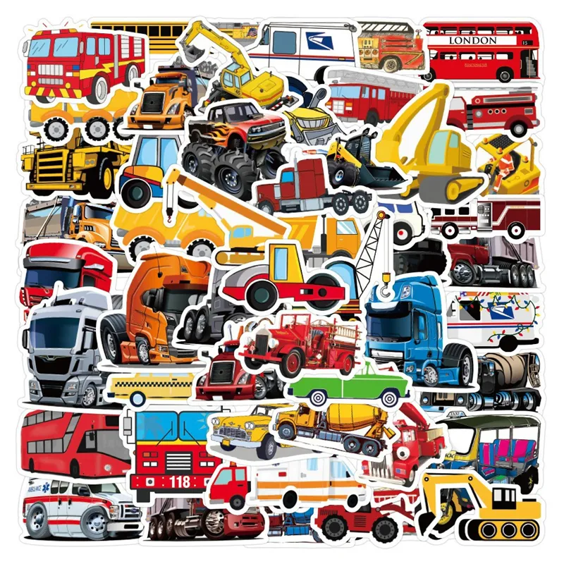 Mixed Special Vehicle Truck Stickers PVC Vinyl Glue Decals for Car ...