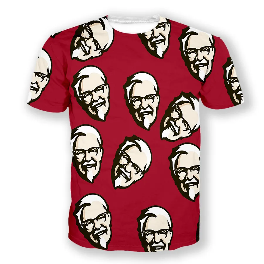 3D Printed KFC Pattern Polyester Shirts For Sublimation For Men And ...