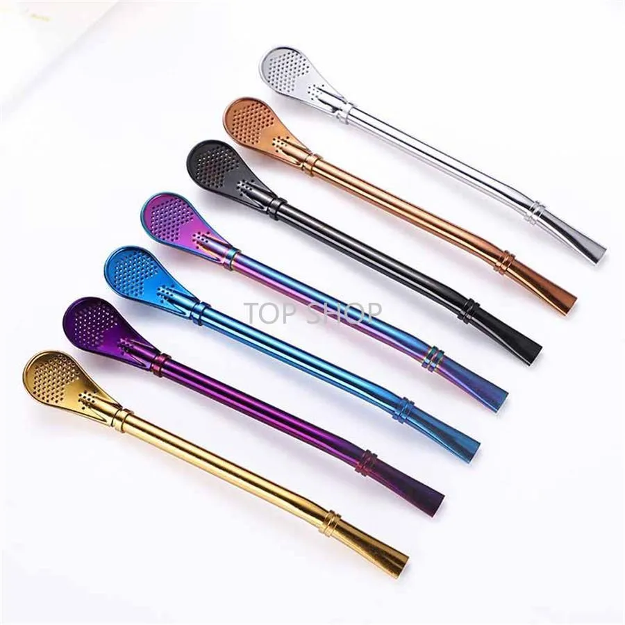 Premium Stainless Steel Yerba Mate Bombilla Straw Filter Spoon With ...