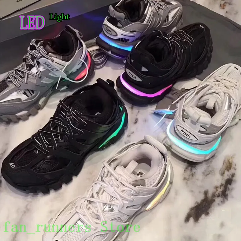 Bulk Track 3.0 LED Lighted Sneakers Gomma Leather & Nylon Platform ...