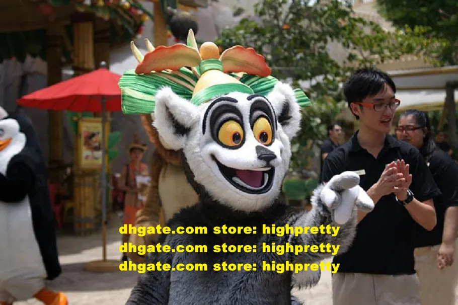 King Julien Lemur Mascot Costume - Realistic Lemuroid Mascot Suit ...