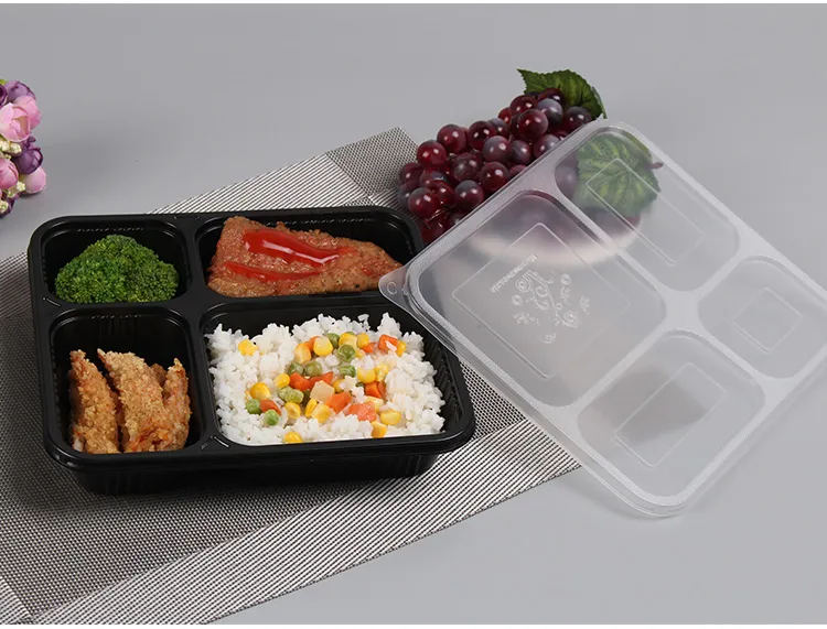Free Shipment 4 Compartments Take Out Containers Grade PP Food Packing ...